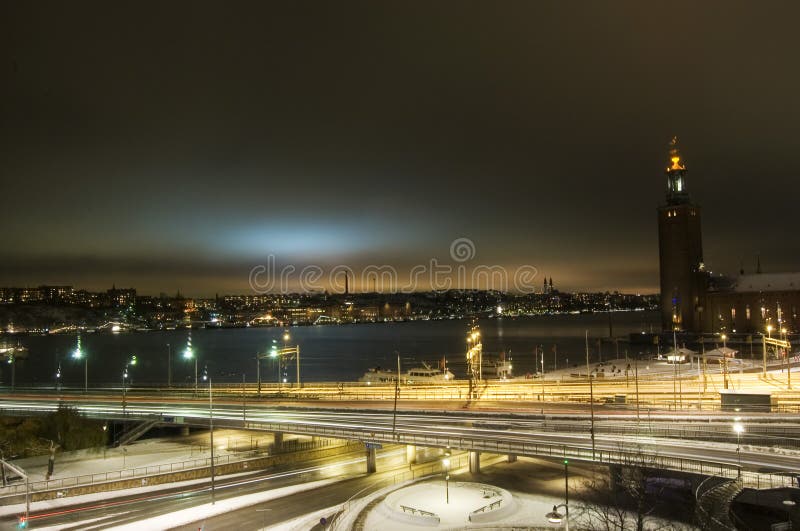Stockholm at Night stock image. Image of architecture - 7290165