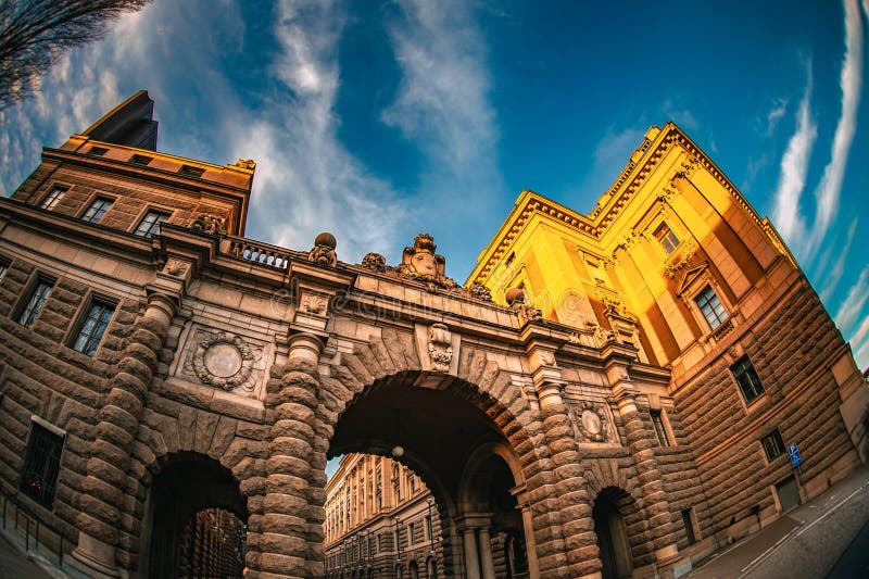 Stockholm stone gate stock photo. Image of architecture - 369088076