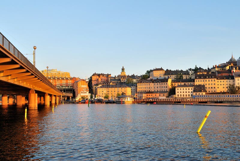 Stockholm at sunset stock photo. Image of sunny, evening - 19258722