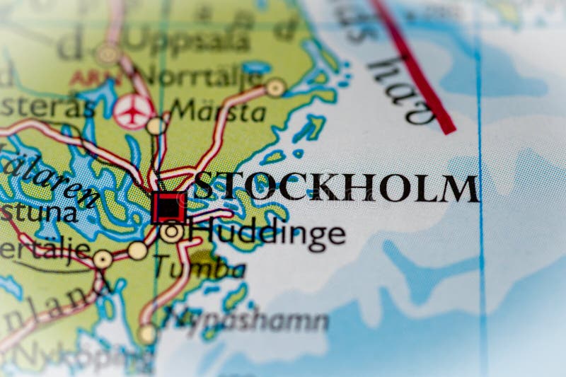 Stockholm, Sweden Highlighted on a World Map Stock Image - Image of ...