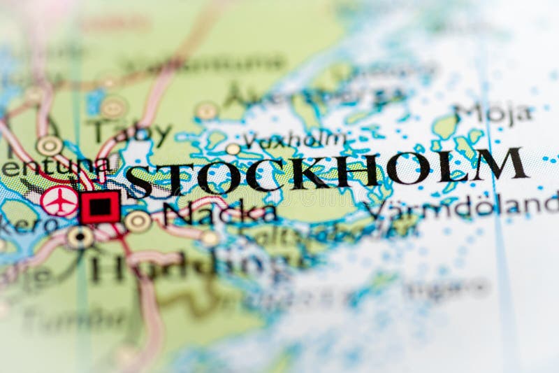 Stockholm, Sweden Highlighted on a World Map Stock Image - Image of ...
