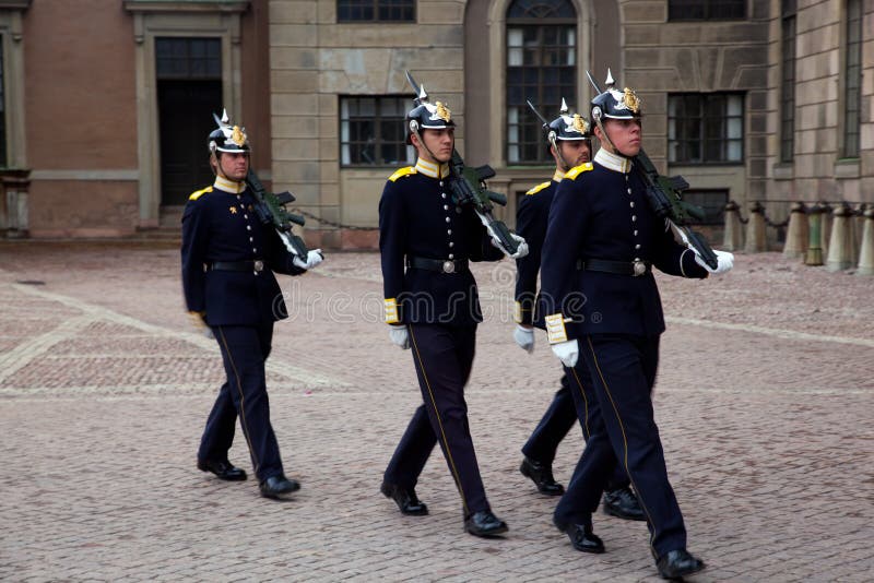 Swedish Royal Guard in Traditional Uniform Editorial Image - Image of ...
