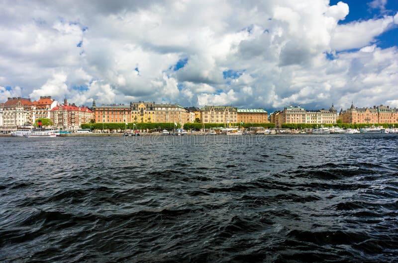 Stockholm from the water stock image. Image of sights - 56568153