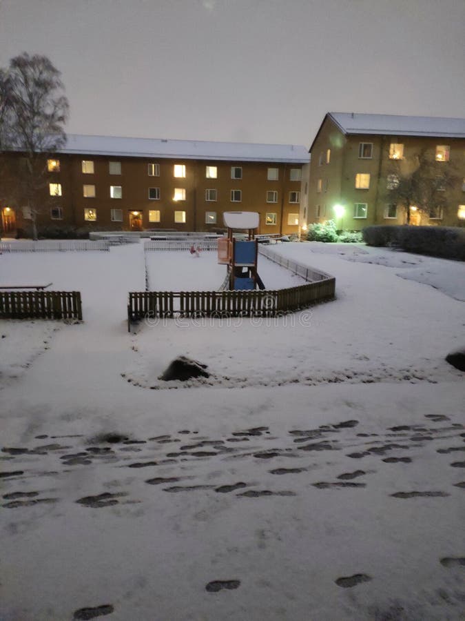 Stockholm Winter 2020 One of the Few Snow Pic Stock Photo - Image of ...