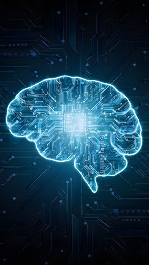 StockImage Artificial Intelligence Represented by Human Brain Shape on ...