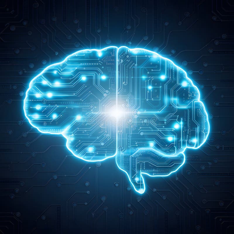 StockImage Artificial Intelligence Represented by Human Brain Shape on ...