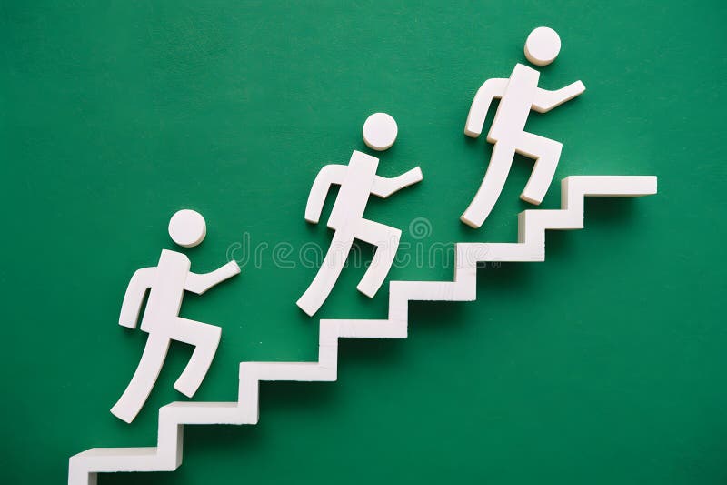 StockImage Growth Mindset Person Climbs Ladder, Striving for Continuous ...