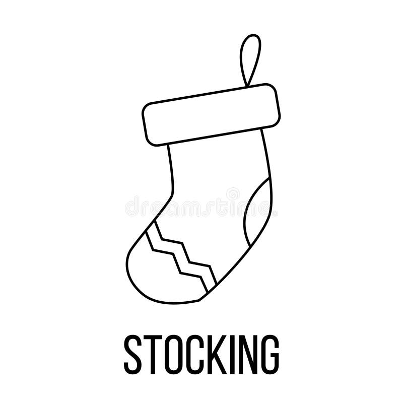 Stocking Icon or Logo Line Art Style. Stock Vector - Illustration of ...