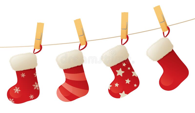 Stockings on a Line stock vector. Illustration of clothesline - 45505331
