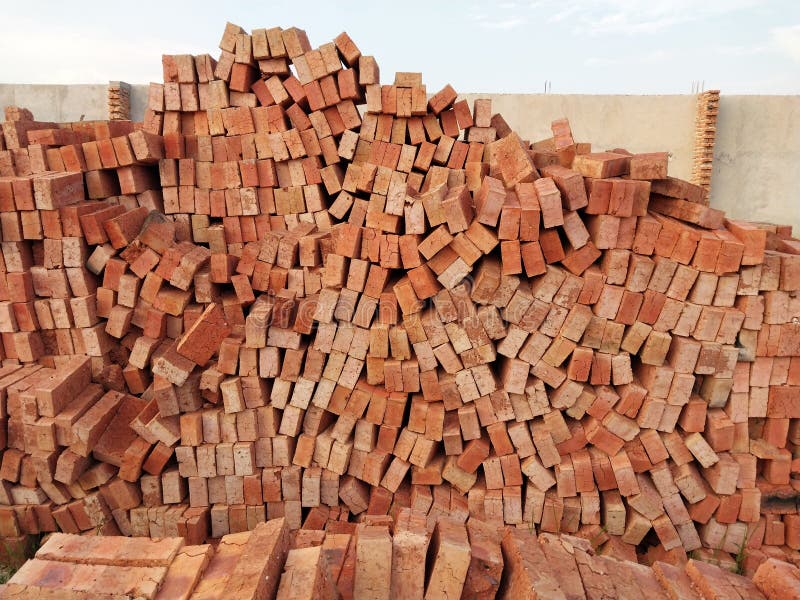 Stockpile of Red Bricks for a Housing Development Project Stock Photo ...