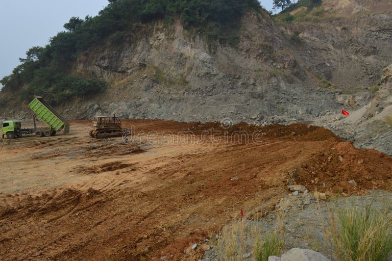 Stockpiling Process for Factory Construction Stock Image - Image of ...