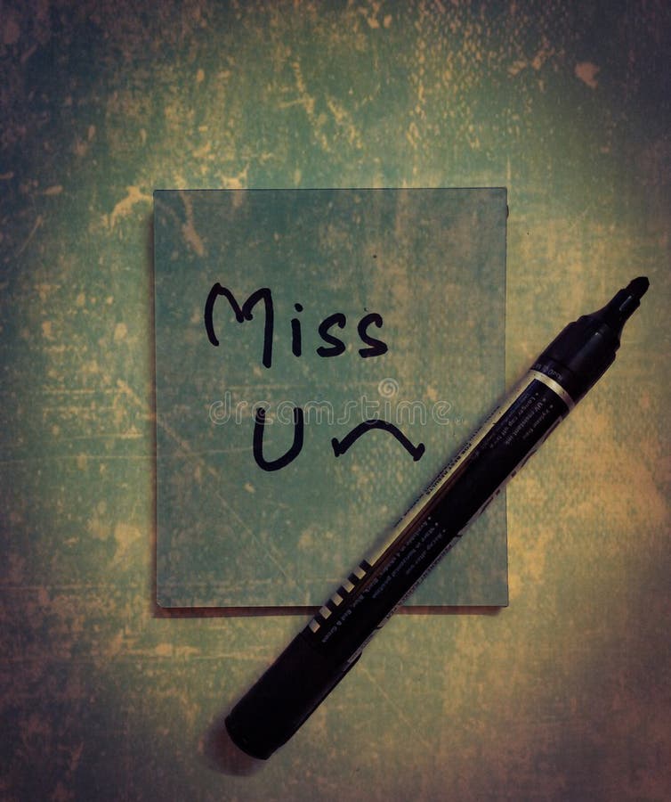 A Stocky Note Message Saying Miss You. Stock Image - Image of text ...