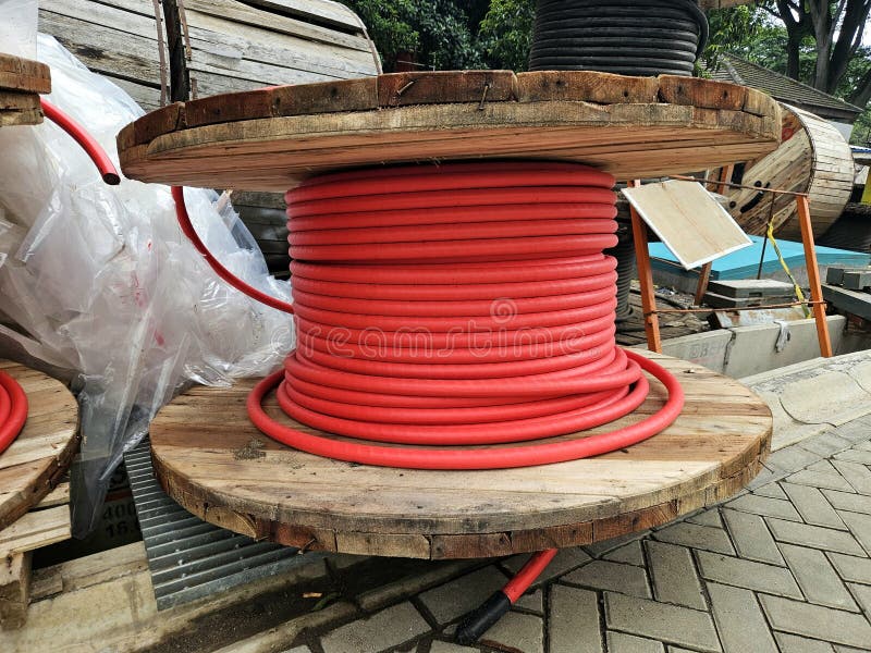 Stockyard Storage of Industrial Cable Spools Stock Photo - Image of ...