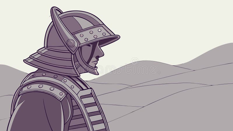 Stoic Samurai Warrior in Profile, Embodying Discipline Honor, Vector ...