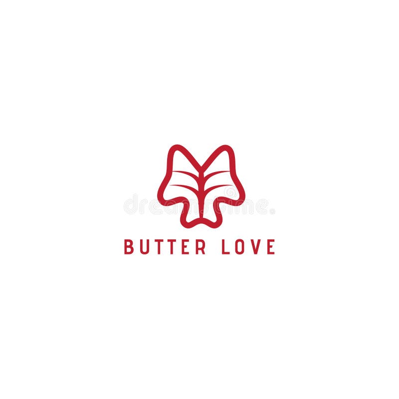 Butter Love Template Logo Love with Combiation Object Stock Vector ...