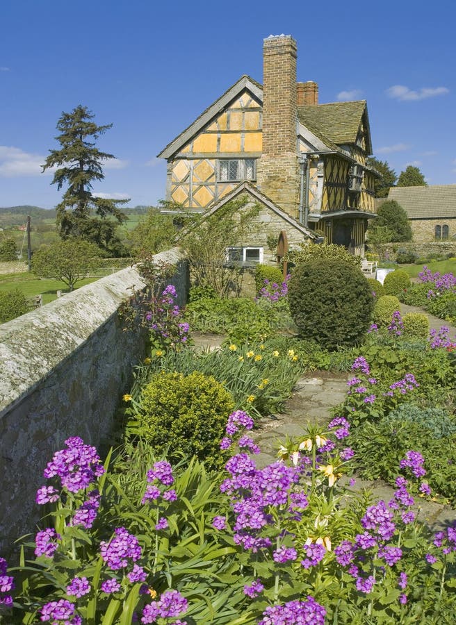 Stokesay Castle, Medieval Manor House Stock Photo - Image of framed ...