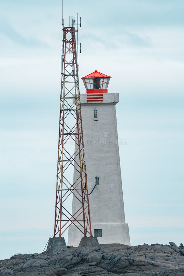 Stokksnes Lighthouse in Iceland with Telecommuncation Tower, Surrounded ...