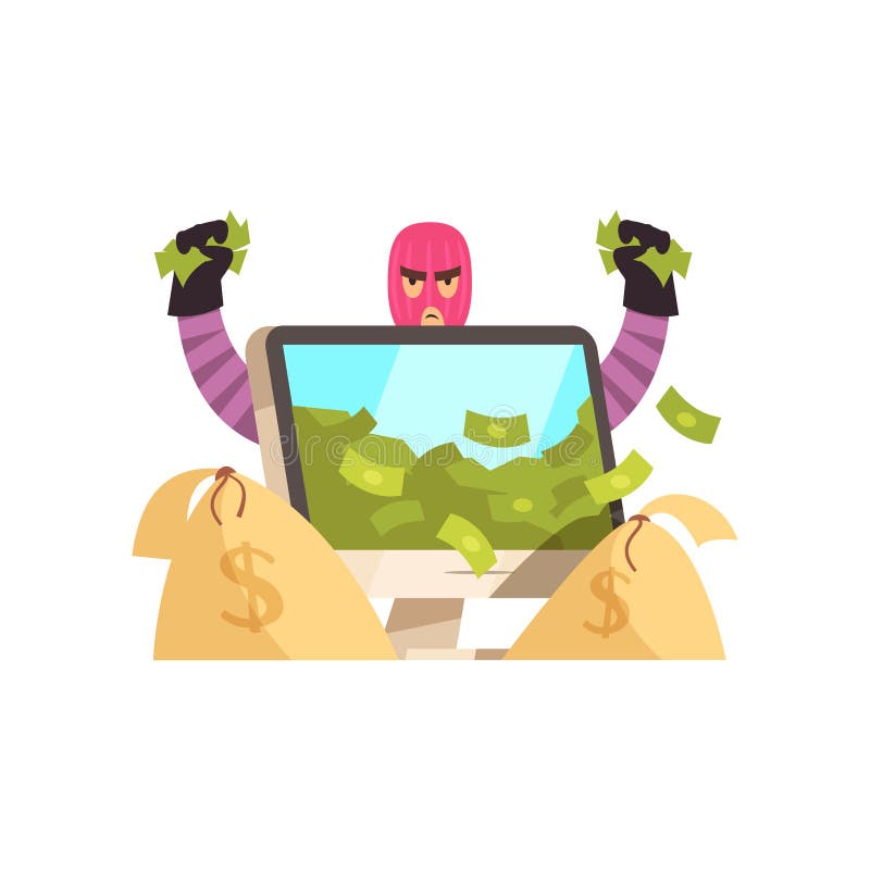 Stolen Money Hacker Composition Stock Vector - Illustration of object ...