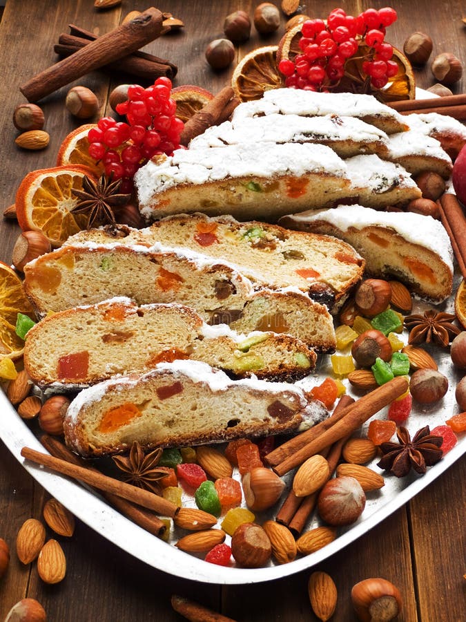 Stollen stock photo. Image of frosting, orange, brown - 27603548