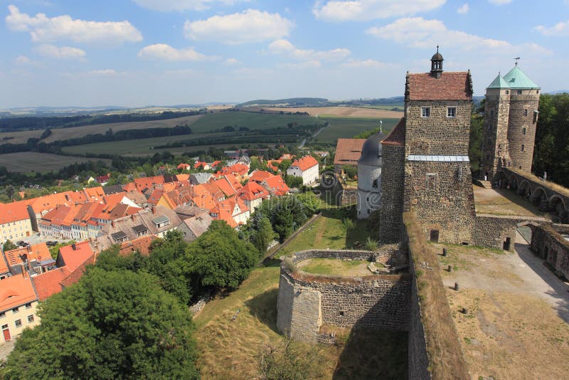 Stolpen castle and city stock image. Image of historic - 58352743