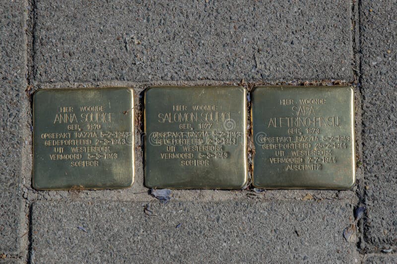 Stolperstein Memorial Stone from Rusthuis De Groot at Amsterdam the ...