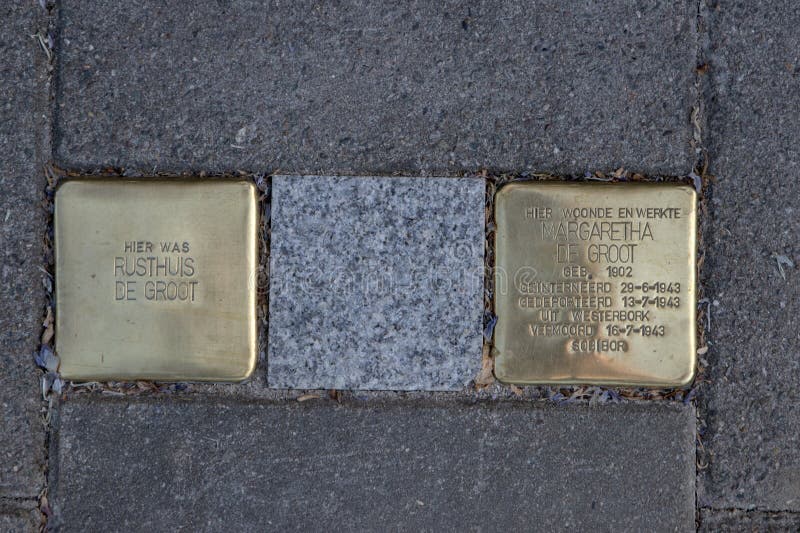 Stolperstein Memorial Stone from Rusthuis De Groot at Amsterdam the ...