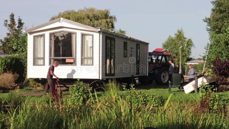 Static Caravan Being Mo on a Caravan Site Stock Footage - Video of camp ...