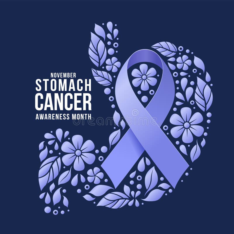 Stomach Cancer Awareness Month Periwinkle Ribbon Awareness Symbol