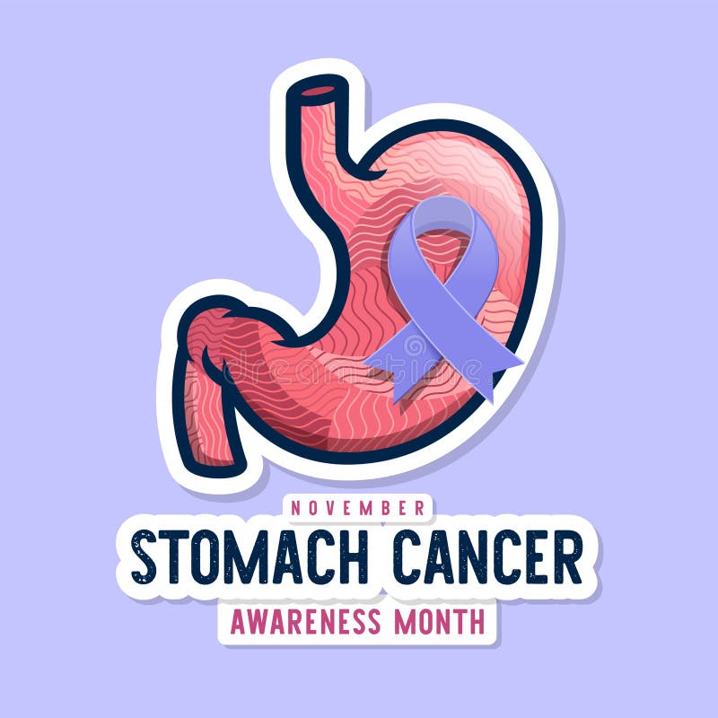 Stomach Cancer Awareness Month Periwinkle Ribbon Awareness Symbol On