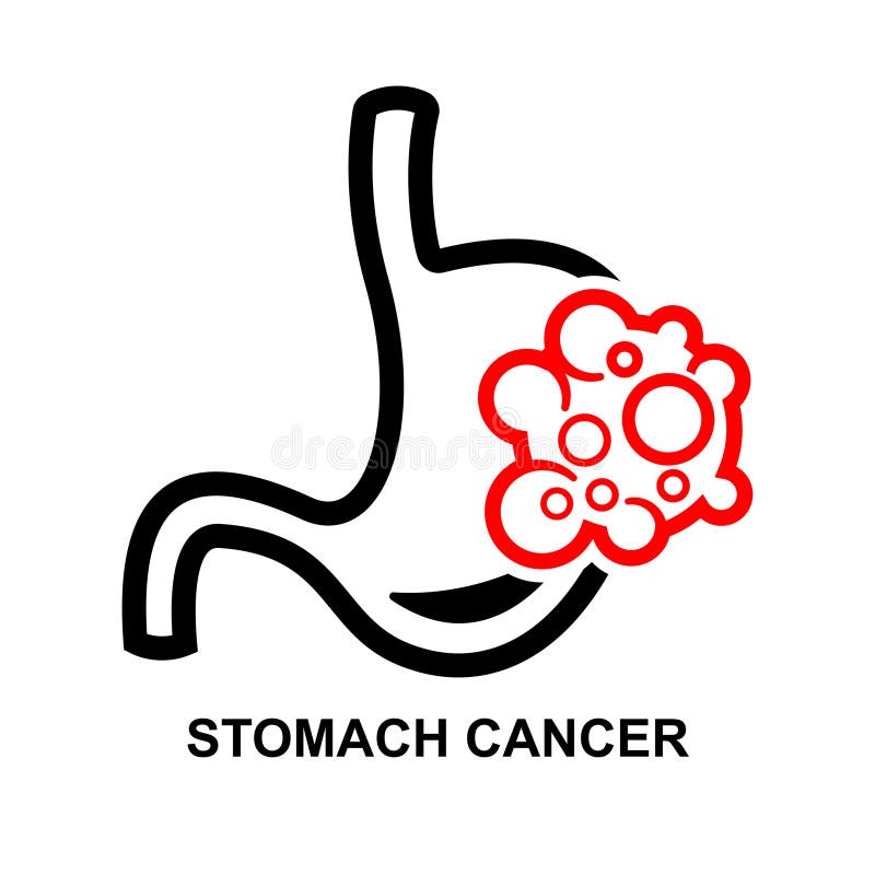 Stomach Cancer Icon Isolated on Background Stock Vector - Illustration ...