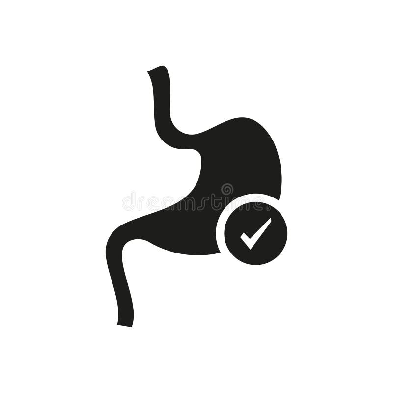 Stomach and Check Mark. Symbol of Good Digestion. Isolated Vector ...