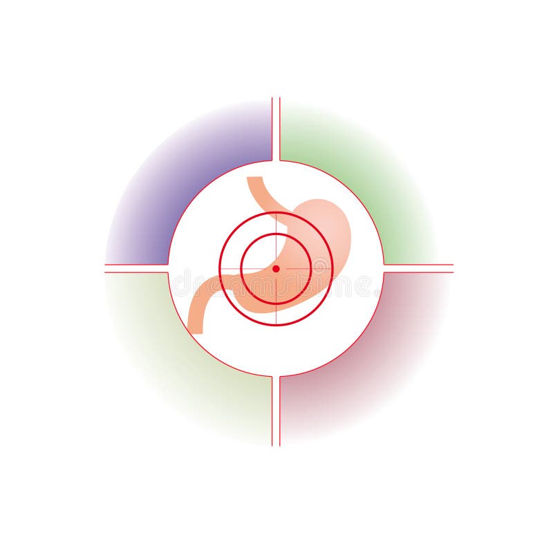 Stomach at gunpoint. stock vector. Illustration of abstraction - 85836397