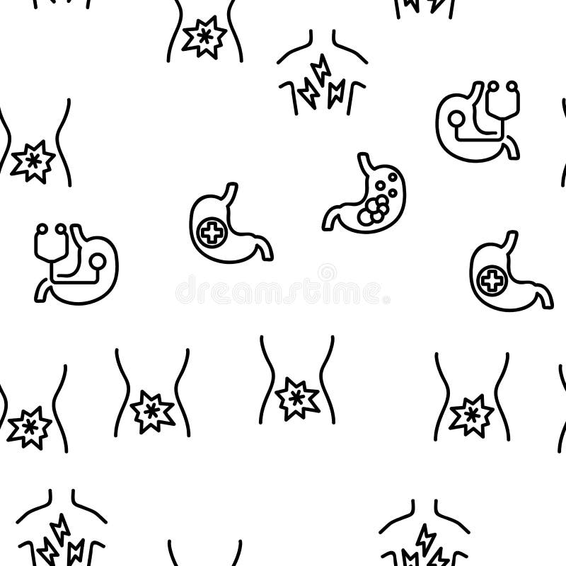 Stomach Organ Vector Seamless Pattern Stock Vector - Illustration of ...