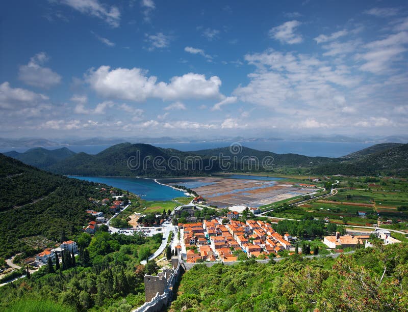 Ston. Croatia stock photo. Image of fortification, saltern - 28546642
