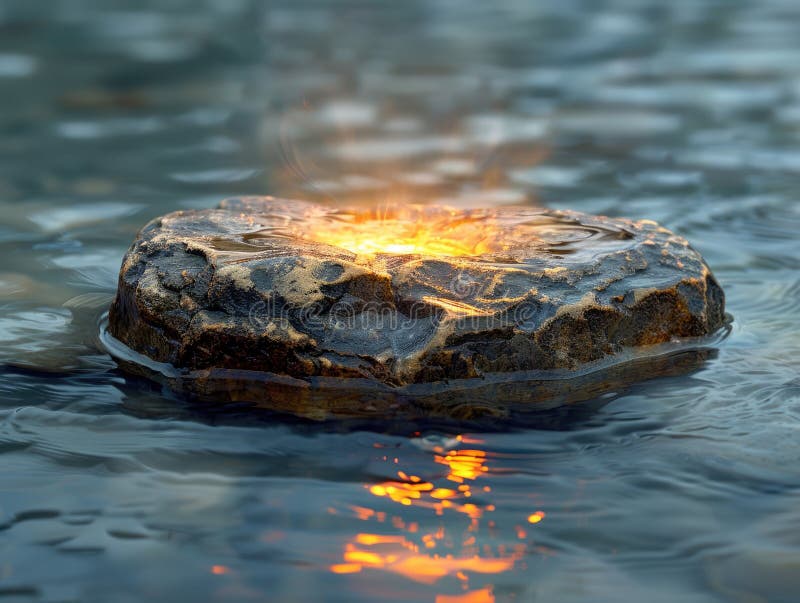 A Stone that Absorbs Sorrow, Glowing with Hope, at the Bottom of a ...