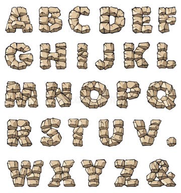 Stone alphabet stock illustration. Illustration of rocky - 14187592