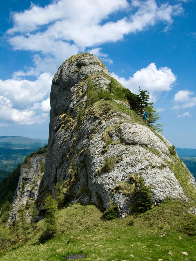 Stone Alpine Tower in Mountains Stock Photo - Image of high, carpathian ...