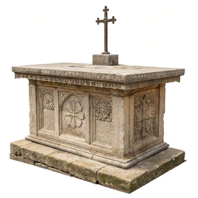 Stone Altar Isolated on Transparent Background Stock Illustration ...
