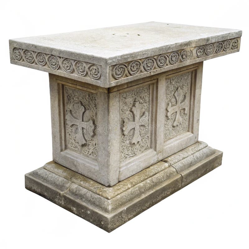 Stone Altar Isolated on Transparent Background Stock Illustration ...