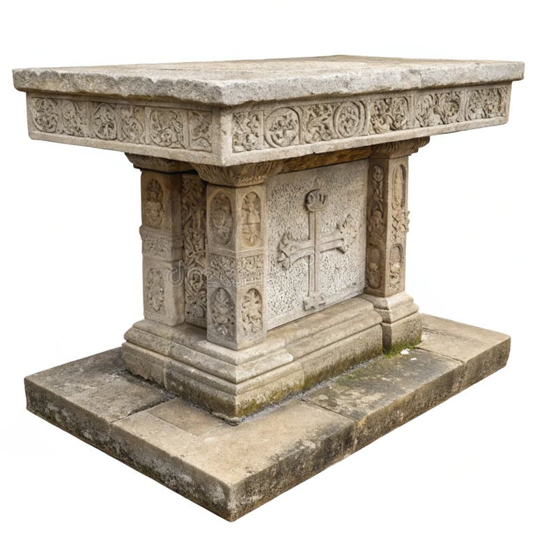 Stone Altar Isolated on Transparent Background Stock Illustration ...