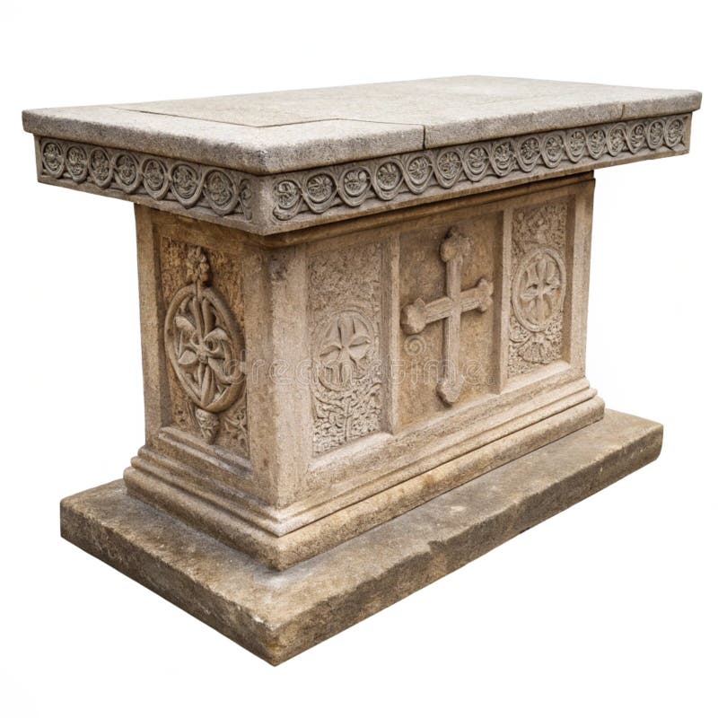 Stone Altar Isolated on Transparent Background Stock Illustration ...