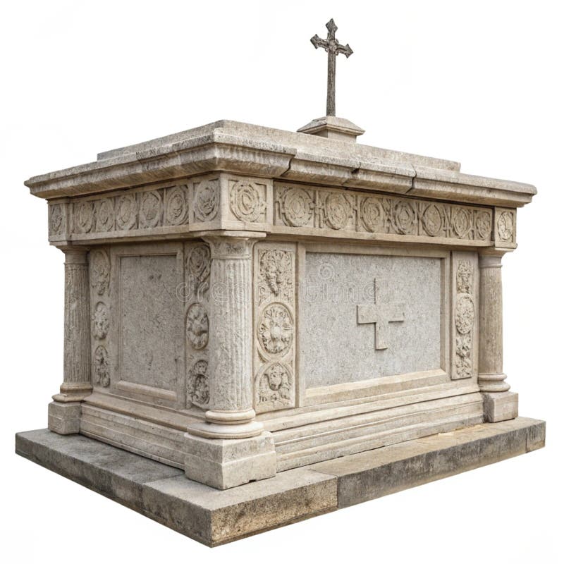 Stone Altar Isolated on Transparent Background Stock Illustration ...