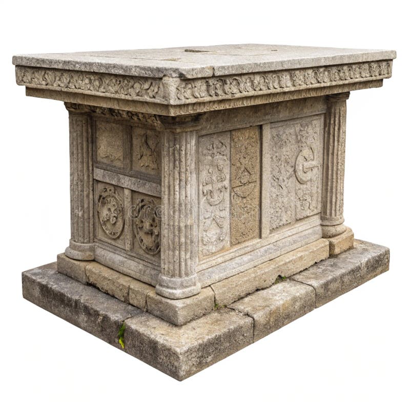 Stone Altar Isolated on Transparent Background Stock Illustration ...