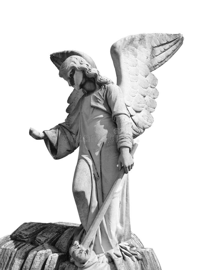 Stone angel isolated stock image. Image of religious - 118027443
