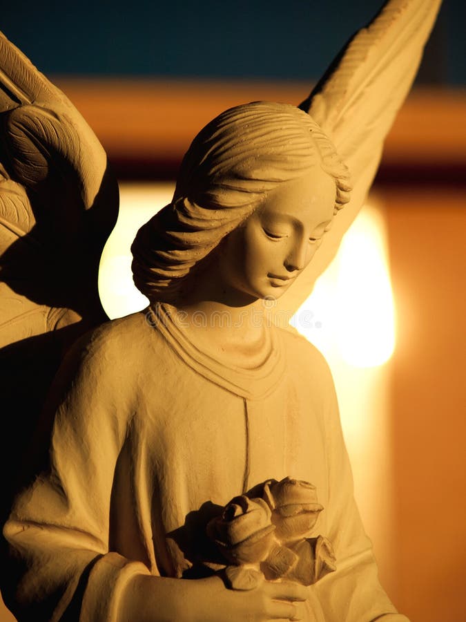 Stone Angel stock photo. Image of sculpture, angel, backlight - 35233124
