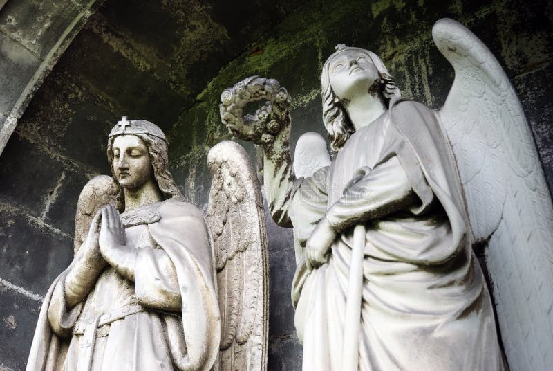 Stone angels stock photo. Image of religion, sculpture - 156166