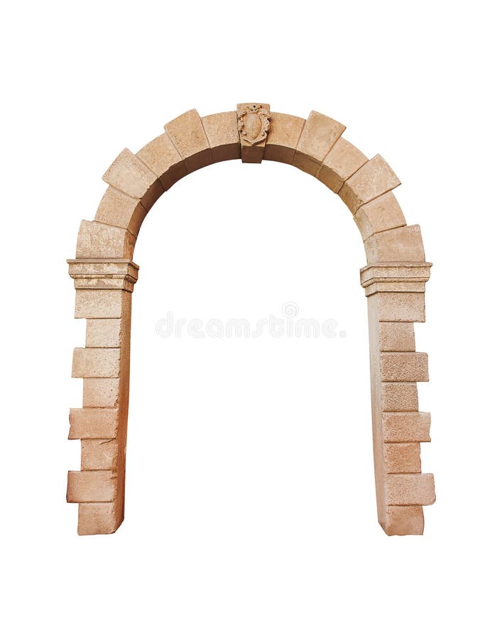 Stone Arch Architecture Isolated on White Background, Cliping Pa Stock ...
