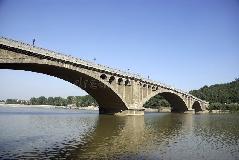 Stone Arch Bridge and Blue Color Sky Stock Image - Image of background ...