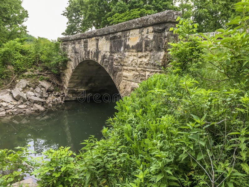 Stone Arch Bridge, Strong City, Kansas Stock Photo - Image of historic ...