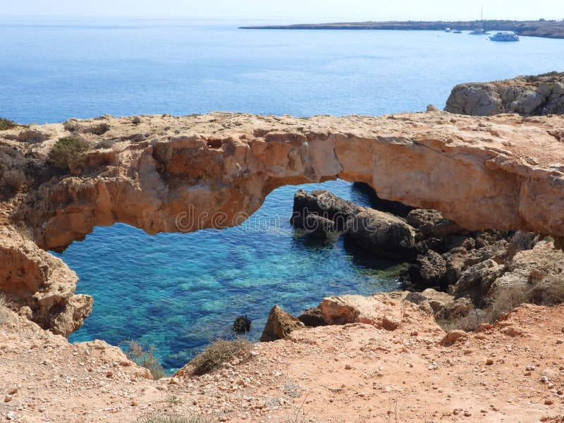 Stone Arch, Cape Greco, Southeast Coast, Cyprus Stock Photo - Image of ...